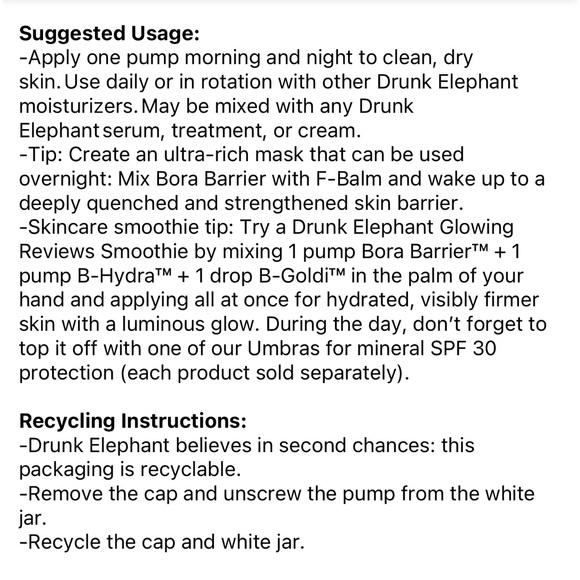 Drunk Elephant | Skincare | Pick 85 Drunk Elephant Bora Barrier Repair ...